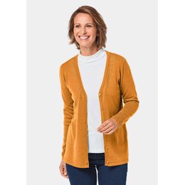GOLDNER Strickjacke Ajourstrickjacke in maisgelb | Gr.: 44