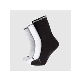 Smilodox Unisex Tennissocken 3er Pack in Schwarz / Grau / Wei&szlig; | Gr.: 35-38