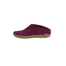 glerups Pantoffeln Ledersohle in Cranberry | Gr.: 43