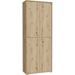 FORTE Schuhschrank &raquo;Alice Springs&laquo; B/H/T 74,5/191,9/34,9 cm, Stauraumschrank, Mehrzweckschrank, Breite 74,5 cm, mit 8 B&ouml;den braun Spanplatte