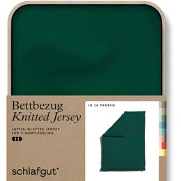 Schlafgut Bettbezug »Knitted Jersey uni, aus Bio-Baumwolle mit Elasthan, Reißverschluss« bügelfrei, Mix & Match Bettwäsche: passender Kissenbezug...