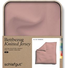 Schlafgut Bettbezug »Knitted Jersey uni, aus Bio-Baumwolle mit Elasthan, Reißverschluss« bügelfrei, Mix & Match Bettwäsche: passender Kissenbezug...