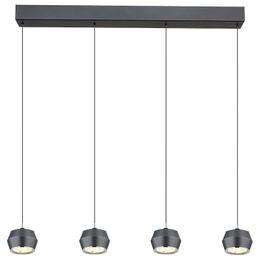 Globo LIGHTING LED Pendelleuchte »MARTHY« LED-Modul 1 Stk. Warmweiß Hängeleuchte/Pendelleuchte/Esszimmer/Wohnzimmer/rund/höhenverstellbar grau matt