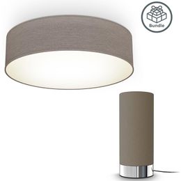 B.K.LICHT Deckenleuchte E27 2 Stk. taupe