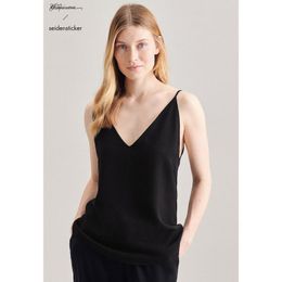 Seidensticker Shirttop &raquo;Schwarze Rose&laquo; Ohne Arm V-Neck Uni Schwarz 34 34 Passform: Regular fit