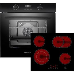 respekta Backofen-Set &raquo;ASET7005500&laquo; mit 1-fach-Teleskopauszug Set, 2 Stk. tlg. Schwarz LED Timer mit Touch Control