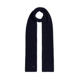 Tommy Hilfiger Strickschal »TH FLAG PIMA COTTON CASH SCARF« mit Logostickerei, mit Kaschmiranteil Unisex Space Blue