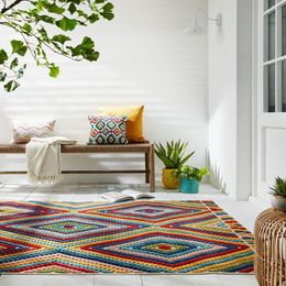 FLAIR RUGS Teppich &raquo;Diamond&laquo; rechteckig 3 mm H&ouml;he In & Outdoor geeignet, Hoch-Tief Effekt bunt Kunstfaser