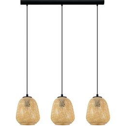 Eglo H&auml;ngeleuchte &raquo;Dembleby&laquo; E27 H&auml;ngelampe Vintage, Natur, Hygge, Holzgeflecht, E27, &Oslash; 20 cm natur