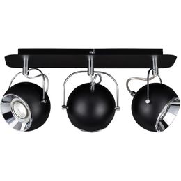 Spot-Light SPOT LIGHT Deckenleuchte &raquo;BALL&laquo; GU10 Warmwei&szlig; Inklusive LED-Leuchtmittel, Schwenkbare und flexible Spots, Made in EU schwarz/chromfarben