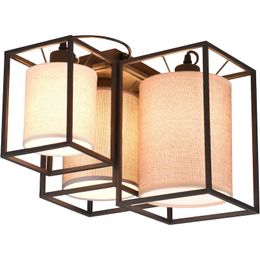 Trio LEUCHTEN Deckenleuchte »ROSS, 3-flammige Deckenlampe mit Stoffschirmen in 3 Farben 40x28x34 cm« E27 1 Stk. warmweiß - kaltweiß Deckenlampe...