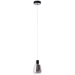 Brilliant Pendelleuchte »Carlson« 1 Stk. Warmweiß mit Rauchglas - 120cm Höhe x 14cm Ø - kürzbar - 450 Lumen, 3000 Kelvin schwarz/rauchglas