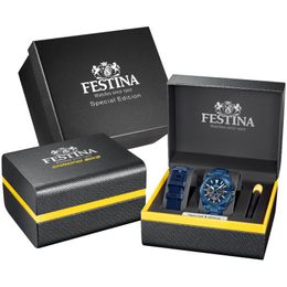 Festina Chronograph »Chrono Bike 2025 Special Edition« Quarzuhr, Armbanduhr, Herrenuhr, Edelstahlarmband blau Stilvoller Herrenchronograph