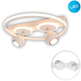 Näve NÄVE LED Deckenleuchte »"Ronda"« GU10 1 Stk. Warmweiß mattweiß, 2 kugelförmige bewegliche Spots GU 10, LED Leuchtringe weiß