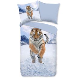 Good Morning Wendebettw&auml;sche &raquo;Zelda&laquo; 3 Stk. tlg. Flanell, Biber, Winter, Warm, Wendeoptik, Schnee, Tiger, Landschaft bunt Flanell, Obermaterial: 100% 