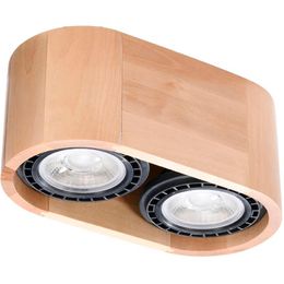 SOLLUX LIGHTING Deckenleuchte &raquo;BASIC&laquo; GU10 1 Stk. leuchtet nieder Naturholz