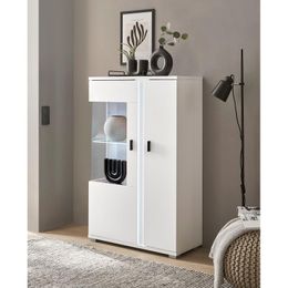 Inosign Vitrine »LONG ISLAND, Stauramvitrine« 1 Stk. tlg. in moderner Trendfarbe, inklusive senkrechter Beleuchtung, Breite 80 cm Weiss Zeitloses...