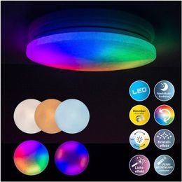 Näve NÄVE LED Deckenleuchte »Sligo« 1 Stk. Kaltweiß Neutralweiß RGB Warmweiß Kristalleffekt, dimmbar, Nachtlicht, CCT, Farbwechsler, Fernbedienung...