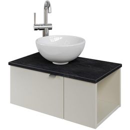 SAPHIR Waschtisch »Serie 6915 Waschschale mit Unterschrank für Gästebad, Gäste WC« Keramik-Aufsatzbecken, Waschtischplatte, Waschtischunterschrank,...