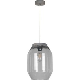 BRITOP LIGHTING Pendelleuchte »Vaso« E27 1 Stk. Naturprodukt aus Echtholz, Hochwertiger Glasschirm grau