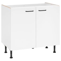 Optifit Sp&uuml;lenschrank &raquo;Elga&laquo; mit Soft-Close-Funktion, h&ouml;henverstellbaren F&uuml;&szlig;en, Breite 90 cm wei&szlig; Holzwerkstoff