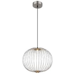 Globo LIGHTING LED Pendelleuchte »GALWAY« LED-Modul 1 Stk. Warmweiß Hängelampe/Hängeleuchte/Wohnzimmer/Esszimmer/Esstisch/rund Nickel matt