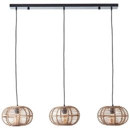 Brilliant Pendelleuchte »Woodball« E27 1 Stk. 3 flammige Bambus Hängelampe - 3x E27 max. 40 W - 142 cm x 111 cm schwarz matt/natur