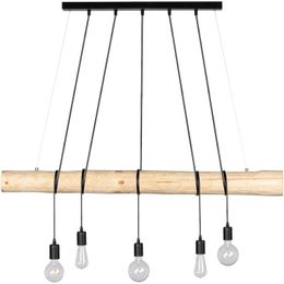 Spot-Light SPOT LIGHT Pendelleuchte »TRABO LONG« E27 1 Stk. Hängeleuchte, mit Massivholzbalken Ø 8-12 cm, Naturprodukt, Kürzbar holzfarben/schwarz