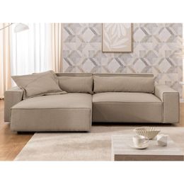 OTTO HOME Ecksofa »KINLEE Design-Sofa mit Recamiere rechts/links, Maße B/T/H 251/144/70cm« L-Form mit Wellenunterfederung, ohne Bettfunktion,...