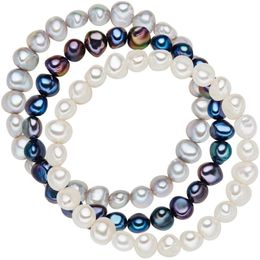 Valero Pearls Perlenarmband »Set: X744« aus Süßwasser-Zuchtperlen multicolor none Dreier-Set Perlen-Armbänder
