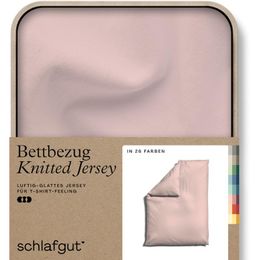 Schlafgut Bettbezug »Knitted Jersey uni, aus Bio-Baumwolle mit Elasthan, Reißverschluss« bügelfrei, Mix & Match Bettwäsche: passender Kissenbezug...