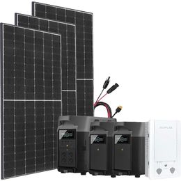 EcoFlow Solaranlage &raquo;Delta Pro Powerstation mit 3 x 415W Gerahmtes Solarmodul&laquo; mit 2x 3, 6kWh Zusatzbatterie und Smart Home Panel, Plug and play...