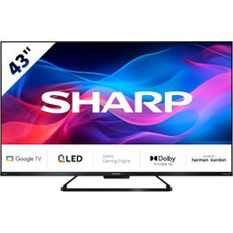 Sharp QLED-Fernseher »4T-C43GRx« 108 cm/43 ′′ Smart-TV schwarz Digitaler optischer Audio-Ausgang, Mini Composite/CVBS +Audio-Eingang, Bluetooth,...