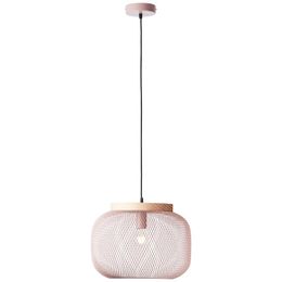 Brilliant Pendelleuchte »Giada« E27 1 Stk. Pendelleuchte, 40 cm, E27, kürzbar, Metall/Holz pink hell/holz
