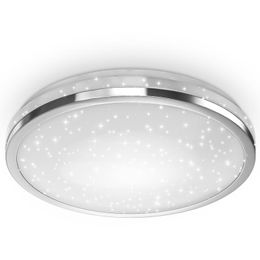 B.K.LICHT LED Deckenleuchte LED-Modul Neutralweiß Deckenlampe mit Sternendekor, 4W LED Platine 2200lm, neutralweiß chromfarben