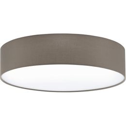 Eglo Deckenleuchte »PASTERI« E27 Deckenleuchte aus Textil und Kunststoff, Flurlampe Decke, E27, Ø 57 cm taupe