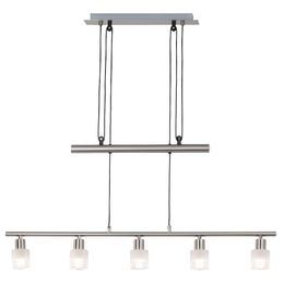 Brilliant LED Pendelleuchte »LEA« E14 5 x E14 max. 4W, 173cm Höhe, eisen/chrom, höhenverstellbar, Metall chromfarben