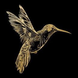 OTTO HOME Acrylglasbild »Kolibri - Acrylbilder mit Blattgold veredelt« Kunst Modern Vogelbilder 1 Stk. tlg. Goldveredelung, Handgearbeitet,...