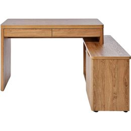 Jahnke Eckschreibtisch &raquo;LIBRE C 155 E&laquo; 1 Stk. tlg. wechselseitig montierbar, Breite ca. 140 cm montana eiche + montana eiche + montana eiche Ma&szlig;e:...