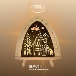 Weigla LED Dekolicht &raquo;H&auml;nsel & Gretel, BxHxT: 30x32x6 cm&laquo; E14 Weihnachtsdeko aus dem Erzgebirge, Holz Buche Natur-Braun