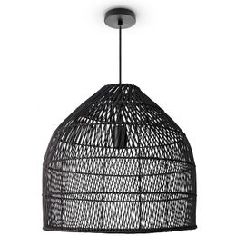Paco Home Pendelleuchte »LINNU« E27 Korblampe Rattan Pendelleuchte Wohnzimmer Boho Deckenlampe Natur Schwarz