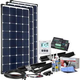 Quelle Solaranlage &raquo;360W 12V MPPT Premium XXL- Wohnmobil Komplettset EBL-Option&laquo; High-End Solarmodul schwarz Die Verbindung ist absolut wasserdicht...
