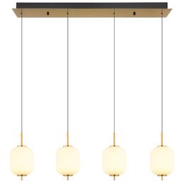 Globo LIGHTING LED Pendelleuchte »EWALD« LED-Modul 1 Stk. Warmweiß Hängelampe/Hängeleuchte/Glas opal/höhenverstellbar/messingfarben messingfarben