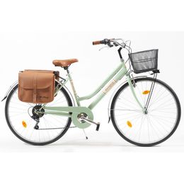 VENICE - I love Italy Cityrad &raquo;Citybike 605 Lady&laquo; 6 Gang Kettenschaltung f&uuml;r Damen, Kettenschaltung gr&uuml;n Cityrad