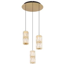Globo LIGHTING LED Pendelleuchte »STEFANIE« LED-Modul 1 Stk. Warmweiß Hängelampe/Hängeleuchte/Wohnzimmer/Esstisch/elegant goldfarben antik