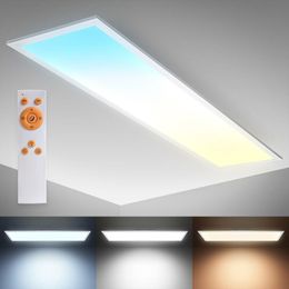 B.K.LICHT LED Deckenleuchte »BK_DP1326 LED Panel Deckenlampe, 1 Meter, Dimmbar, CCT, 24W« LED-Modul 1 Stk. warmweiß - kaltweiß...