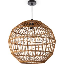 Paco Home Pendelleuchte »MAITE« E27 Rattan Hängeleuchte Korblampe Rund E27 Boho Stil Modern Wohnzimmer Braun 0