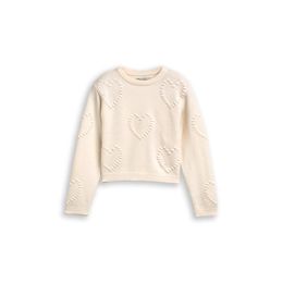 Tom Tailor Strickpullover mit Herzmuster Gardenia White 128 128 Jacquardpullover von Tom Tailor