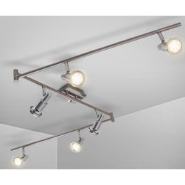 B.K.LICHT Deckenspots »BK_DS1207 LED Deckenleuchte, L: 1, 8m, 6x schwenkbare LED-Spots, Metall« GU10 1 Stk. Warmweiß Inkl. GU10 Leuchtmittel, 5W,...