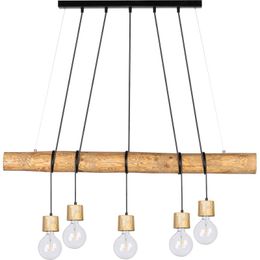 Spot-Light SPOT LIGHT Pendelleuchte »TRABO PINO« E27 Hängeleuchte, Holzbalken aus massivem Kiefernholz Ø 8-12 cm holz dunkel / schwarz